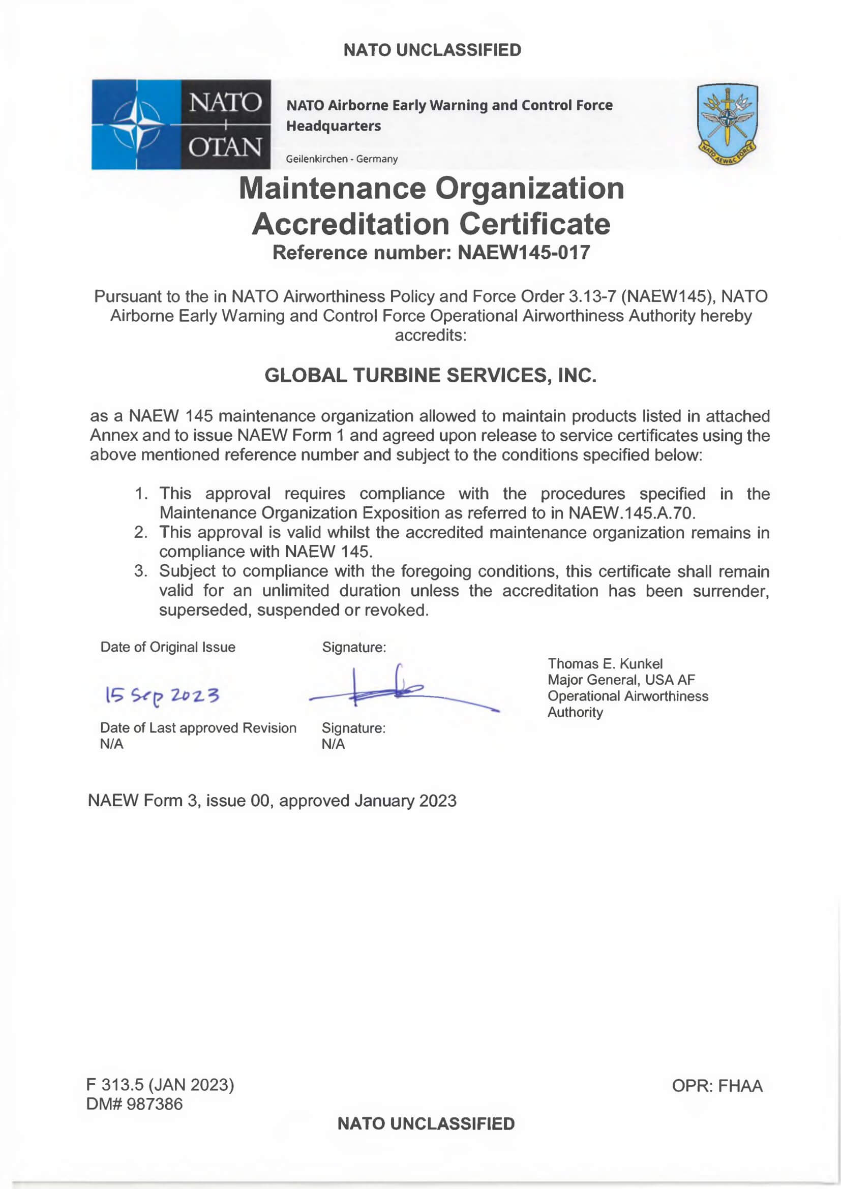 Certifications | Global Turbine Services, Inc. (GTS)